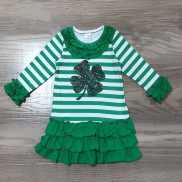 Dresses | St Patricks Day Shamrock Girls Boutique Ruffle Dress | Poshmark